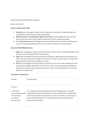 Activity Analysis Blank Form Fall 22 - ACTIVITY ANALYSIS - Studocu