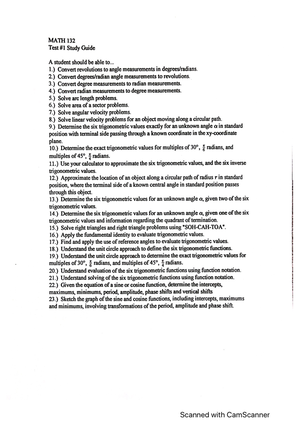 Math 132 Angles and their Measure - MATH 132 - Studocu