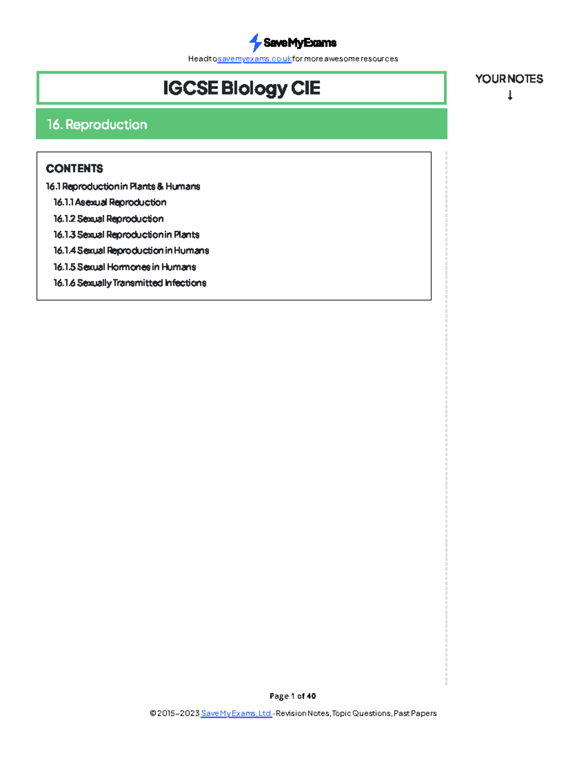 Ef EHHz-CW~Fm AHi PGR-Npnj copy - Page 1 of 40 IGCSE Biology CIE 16 ...