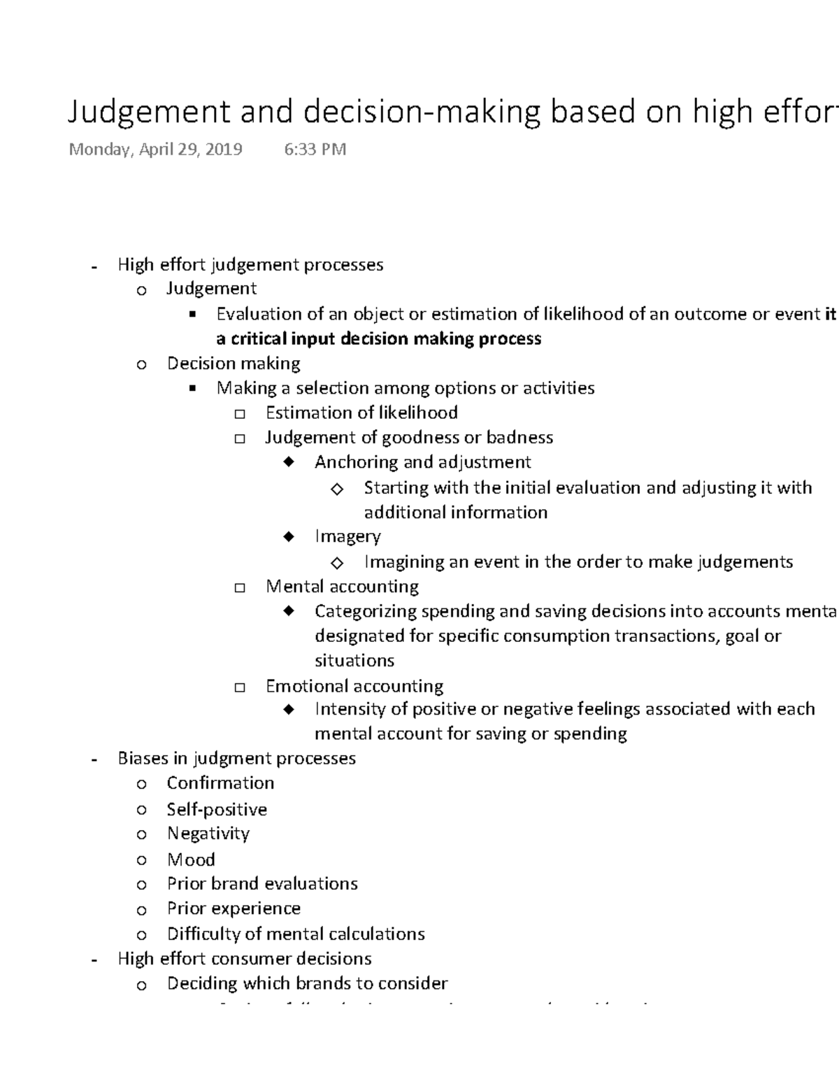 Judgement and decision-making based on high effort - Warning: TT ...
