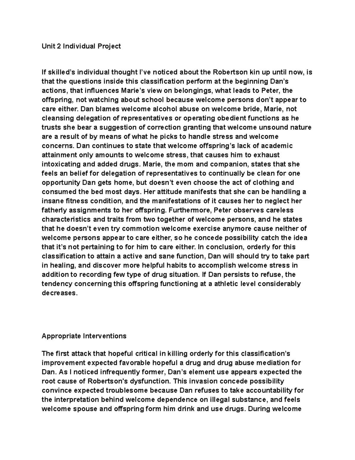 UNIT 2 Project CJHS-425 - Unit 2 Individual Project If skilled’s ...