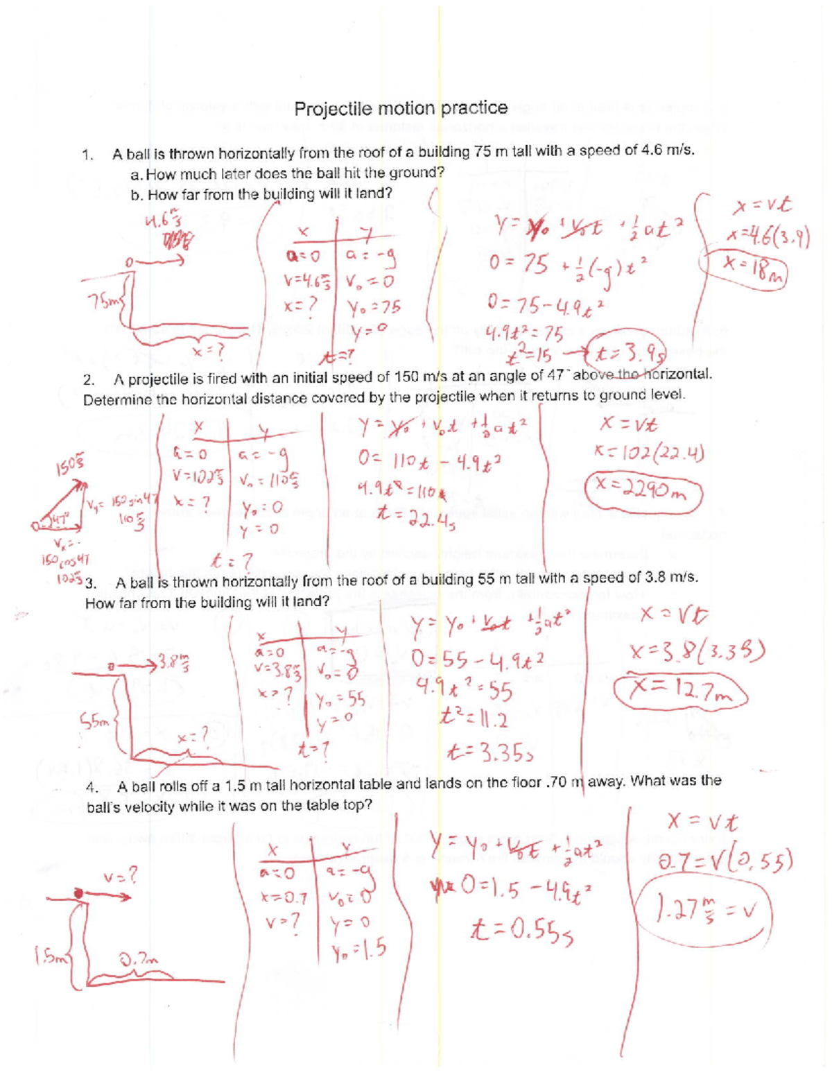 Projectile motion review - CIVIL ENGINEERING - Studocu