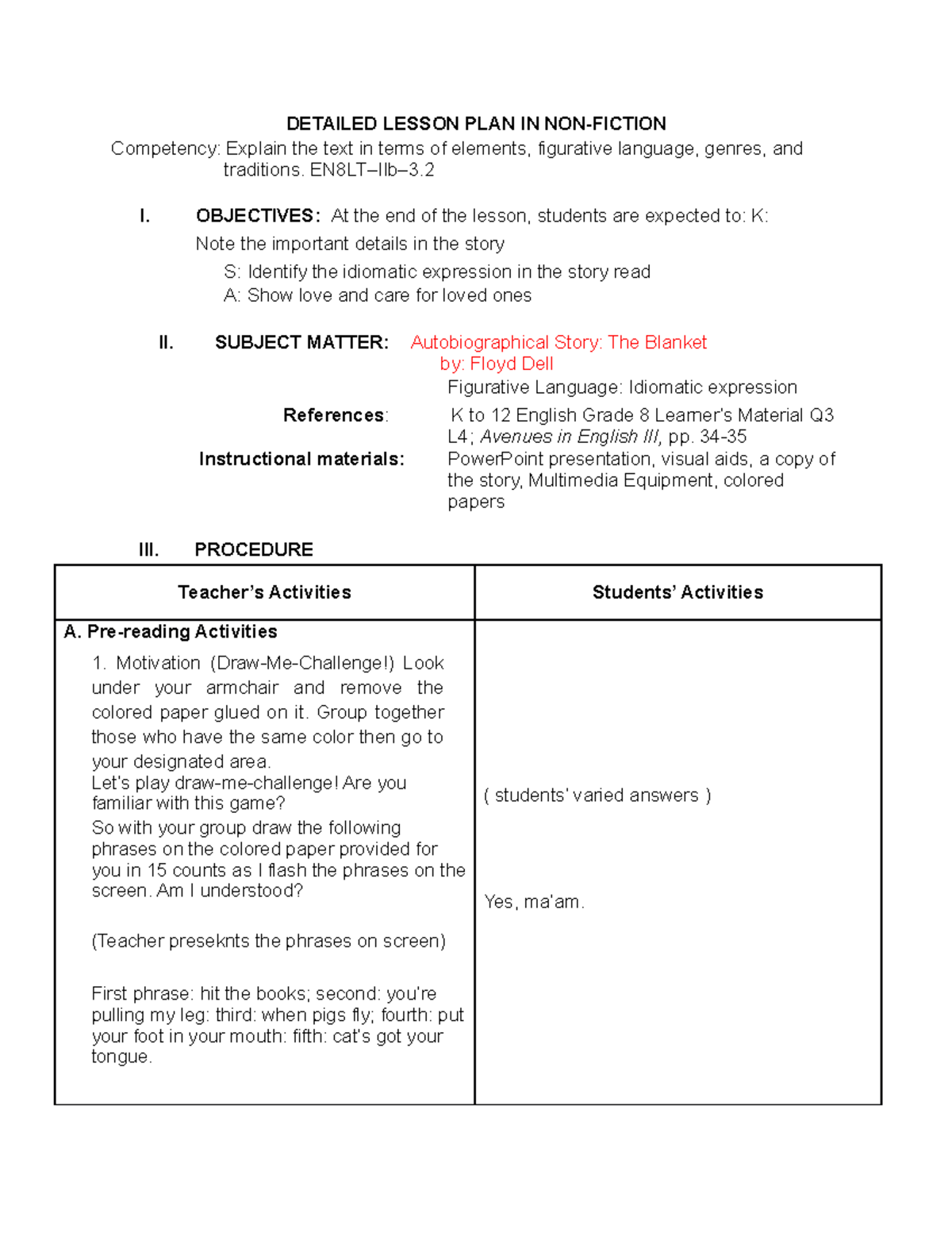 Detailed- Lesson-PLAN-IN- Nonfiction- Bayno - DETAILED LESSON PLAN IN ...