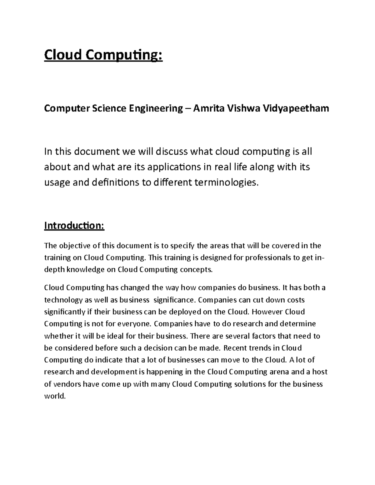 Cloud Computing-PART1 - Cloud Computing and Services - Studocu