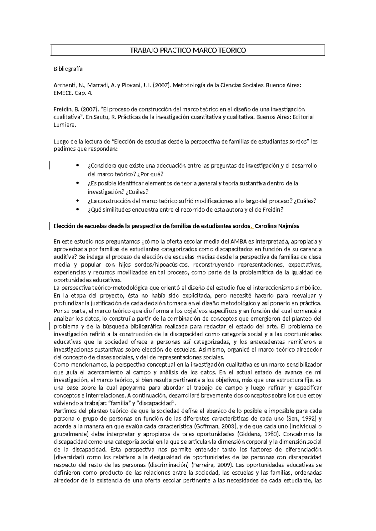 Trabajo Practico Marco Teorico - TRABAJO PRACTICO MARCO TEORICO ...