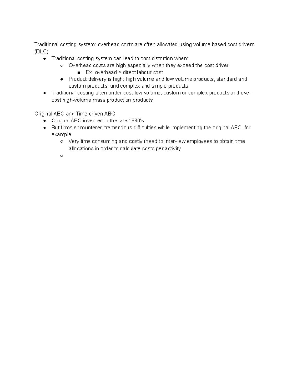 BU247 - Session 14 - Lecture Notes - Traditional costing system ...