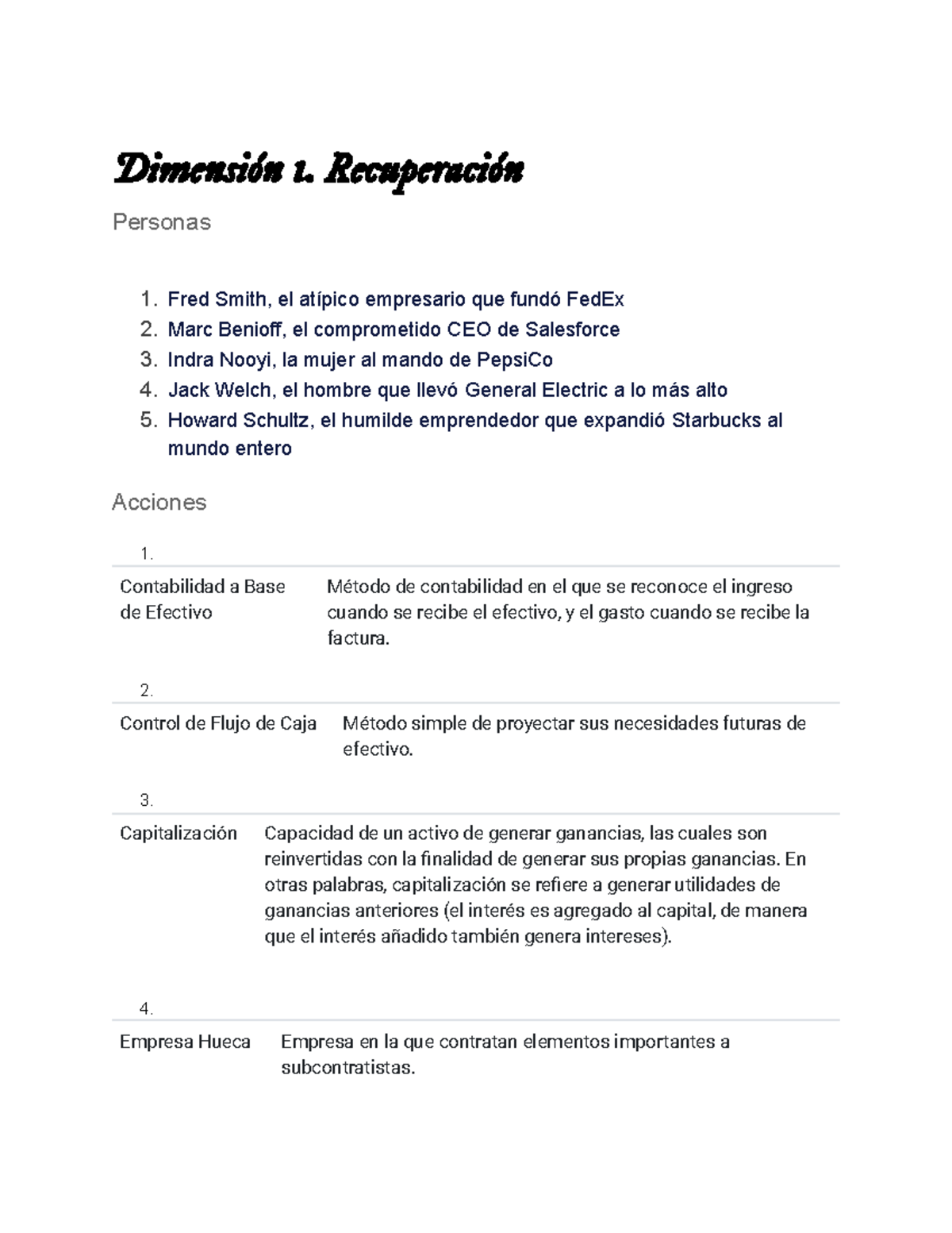 Int AE etapa 1 Dimesiones de la 1-3 - Dimensión 1. Recuperación ...
