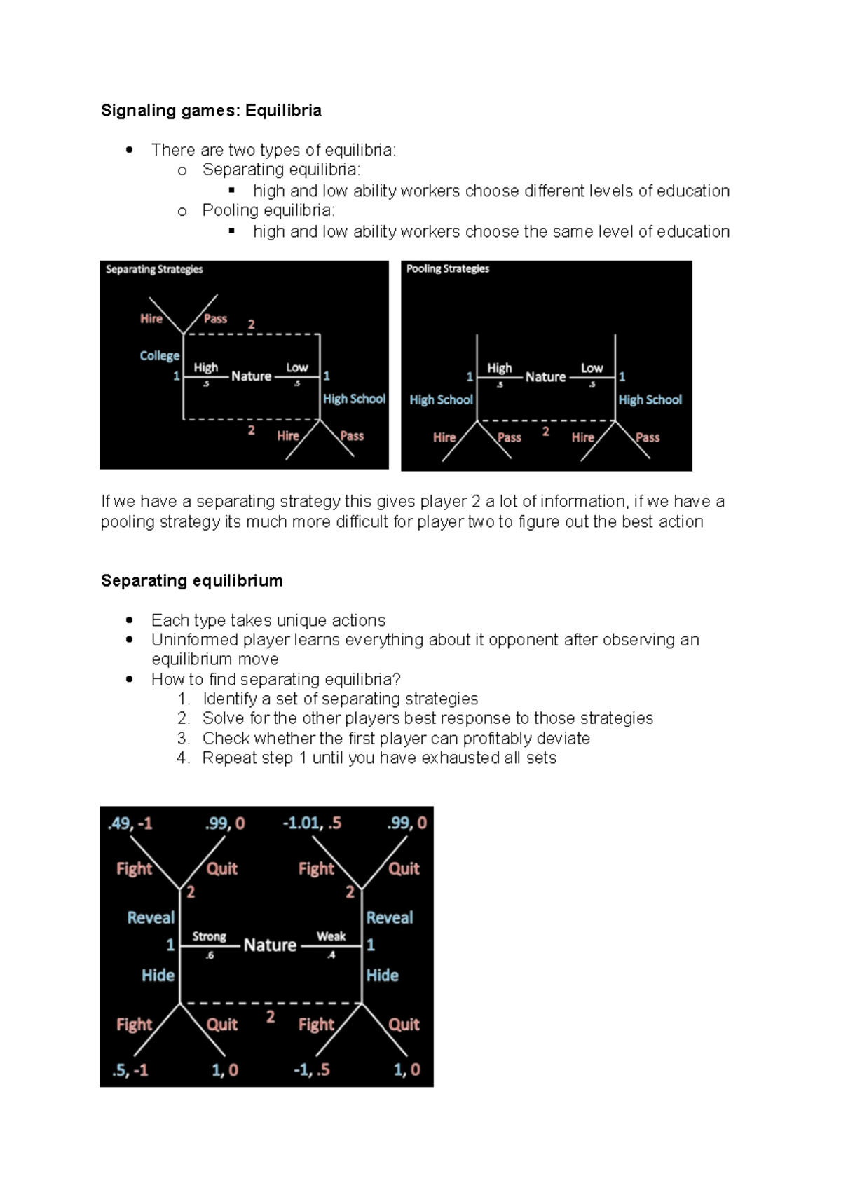 Signaling games - Lecture notes First semester - Signaling games ...