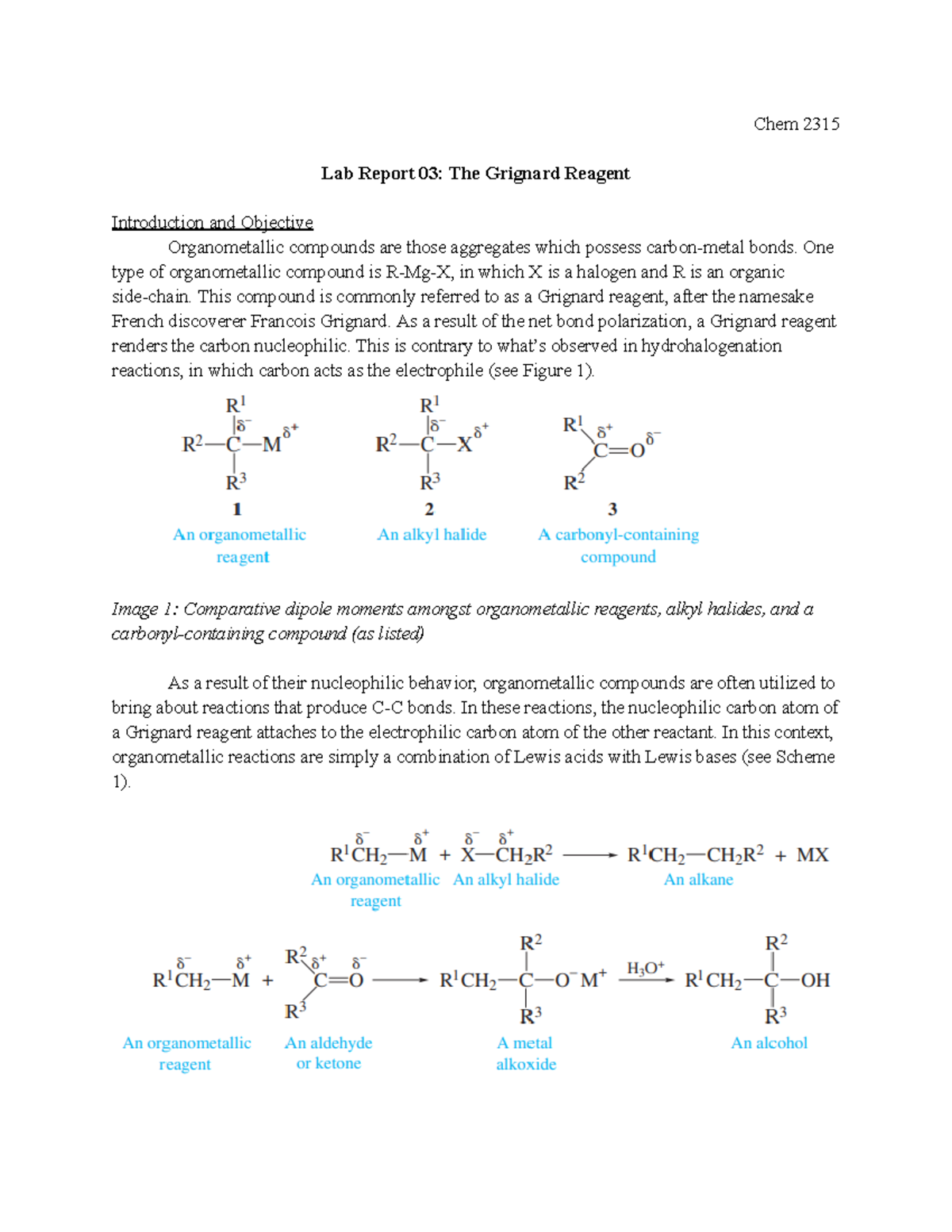 Lab Report 03 - Experimental Organic Chemistry: a Miniscale and ...