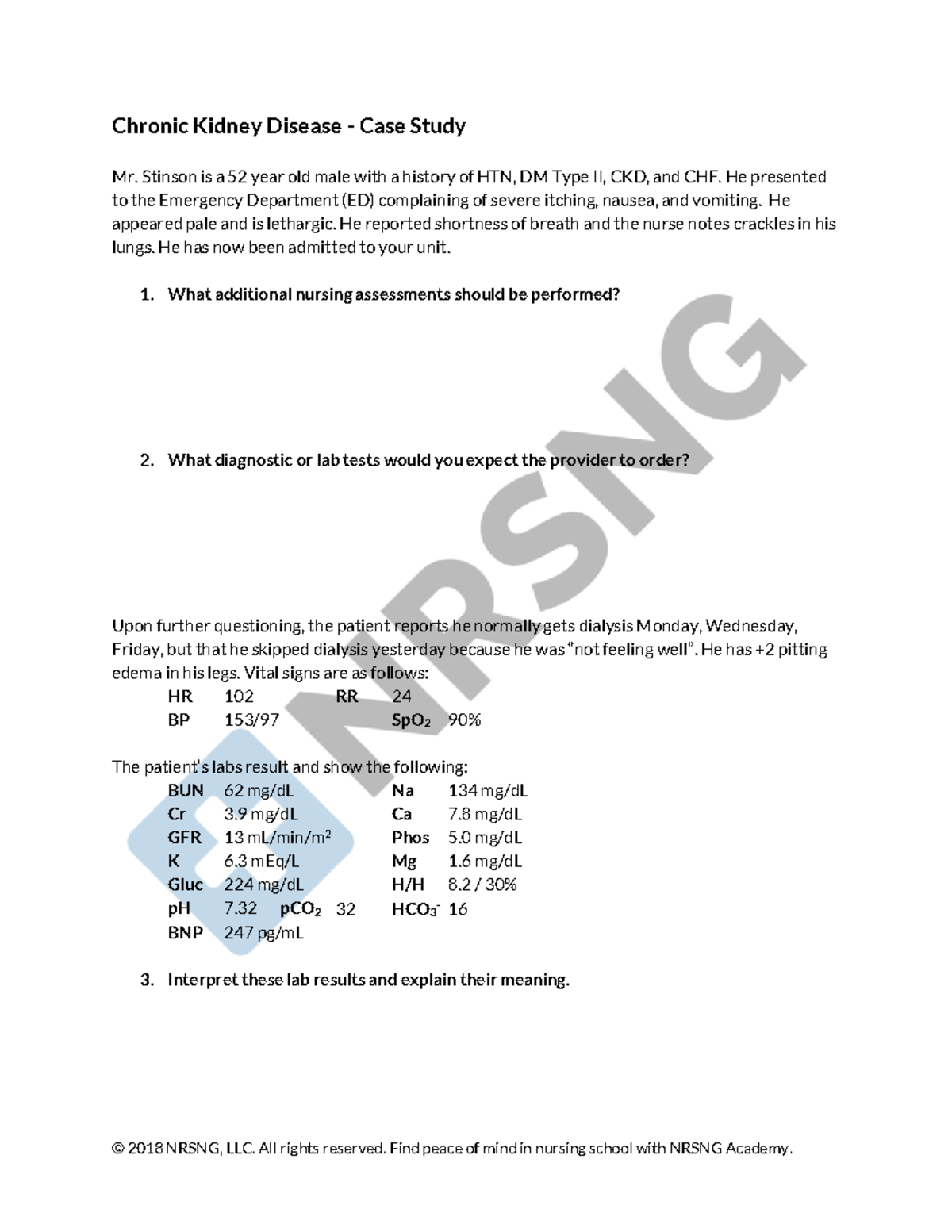 Ca-gi-002-chronic kidney disease - Chronic Kidney Disease - Case Study ...