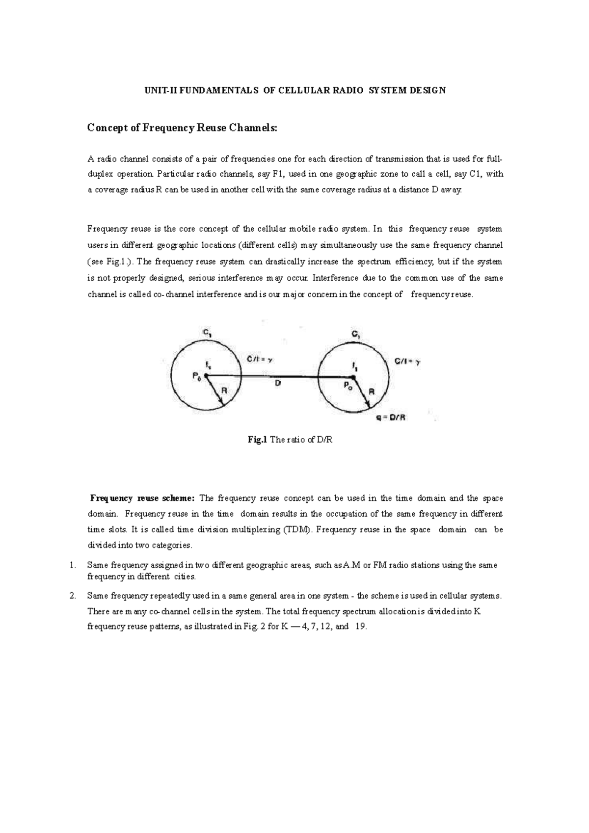 Cellular and Mobile Communications U2 full - UNIT-II FUNDAMENTALS OF ...