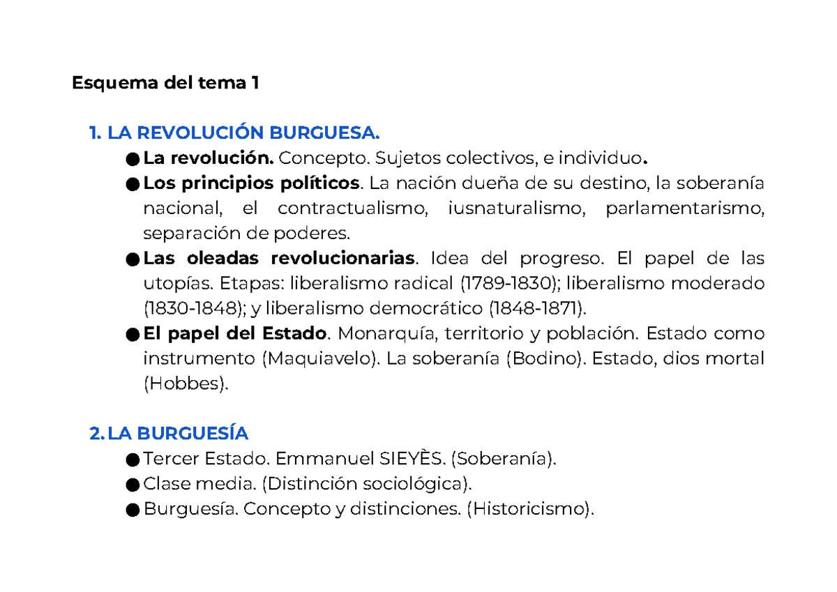 Esquema tema 1 La sociedad burguesa del siglo XIX - Esquema del tema 1 1. LA REVOLUCIÓN BURGUESA ...