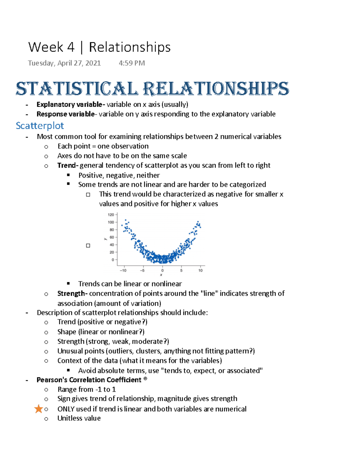 Stats Week 4 Statistical Relationships - Stats 10 - UCLA - Studocu