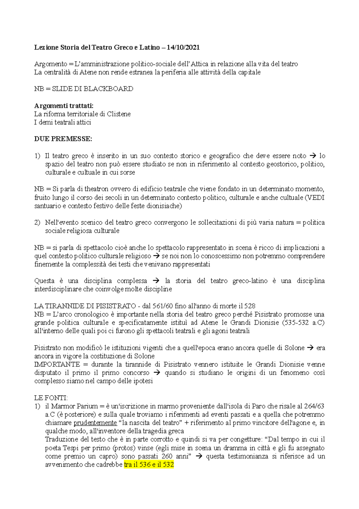 Storia del teatro - La riforma di Clistene e i demi teatrali - Lezione ...