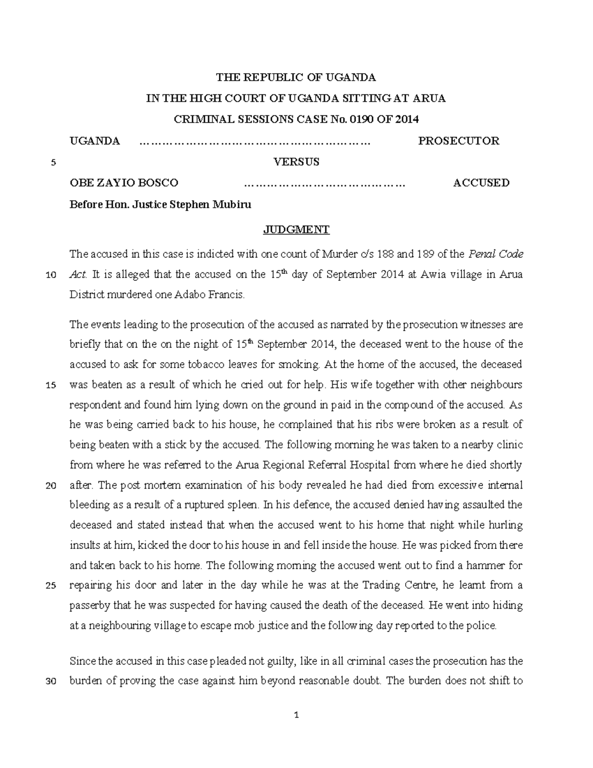 Law notes for lawyers and law students in Uganda judgments for legal ...