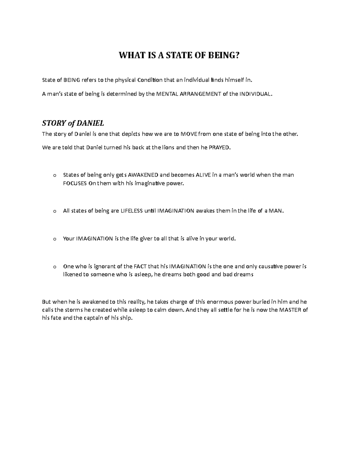 States of being - WHAT IS A STATE OF BEING? State of BEING refers to ...
