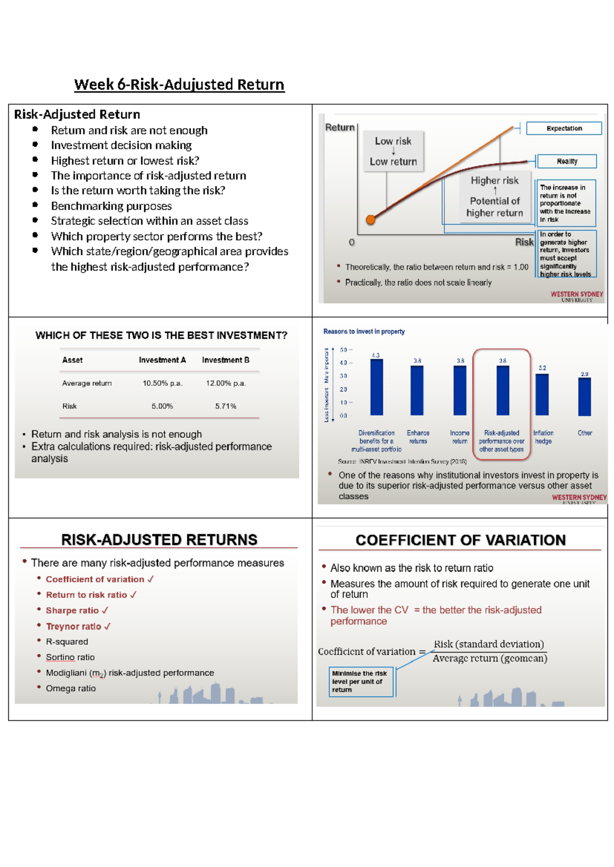 Module 6-Risk-Adujusted Return - Week 6-Risk-Adujusted Return Risk ...