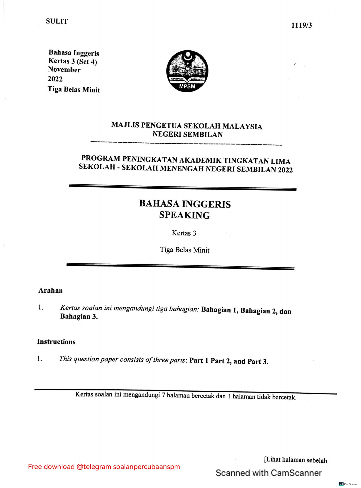 BI Paper 3 Speaking N9 Set 4 - MPU Hubungan Etnik - Studocu