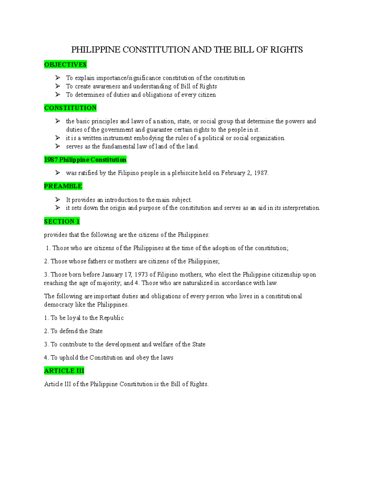 Philippine- Constitution-AND-THE-BILL-OF- Rights - PHILIPPINE ...
