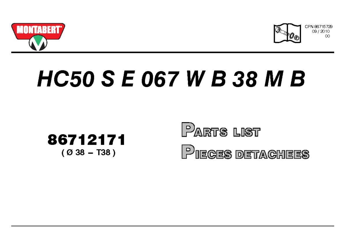 HC50 S E 067 W B 38 M B(T38) - 09 / 2010 00 CPN 86715729 HC50 S E 067 W ...