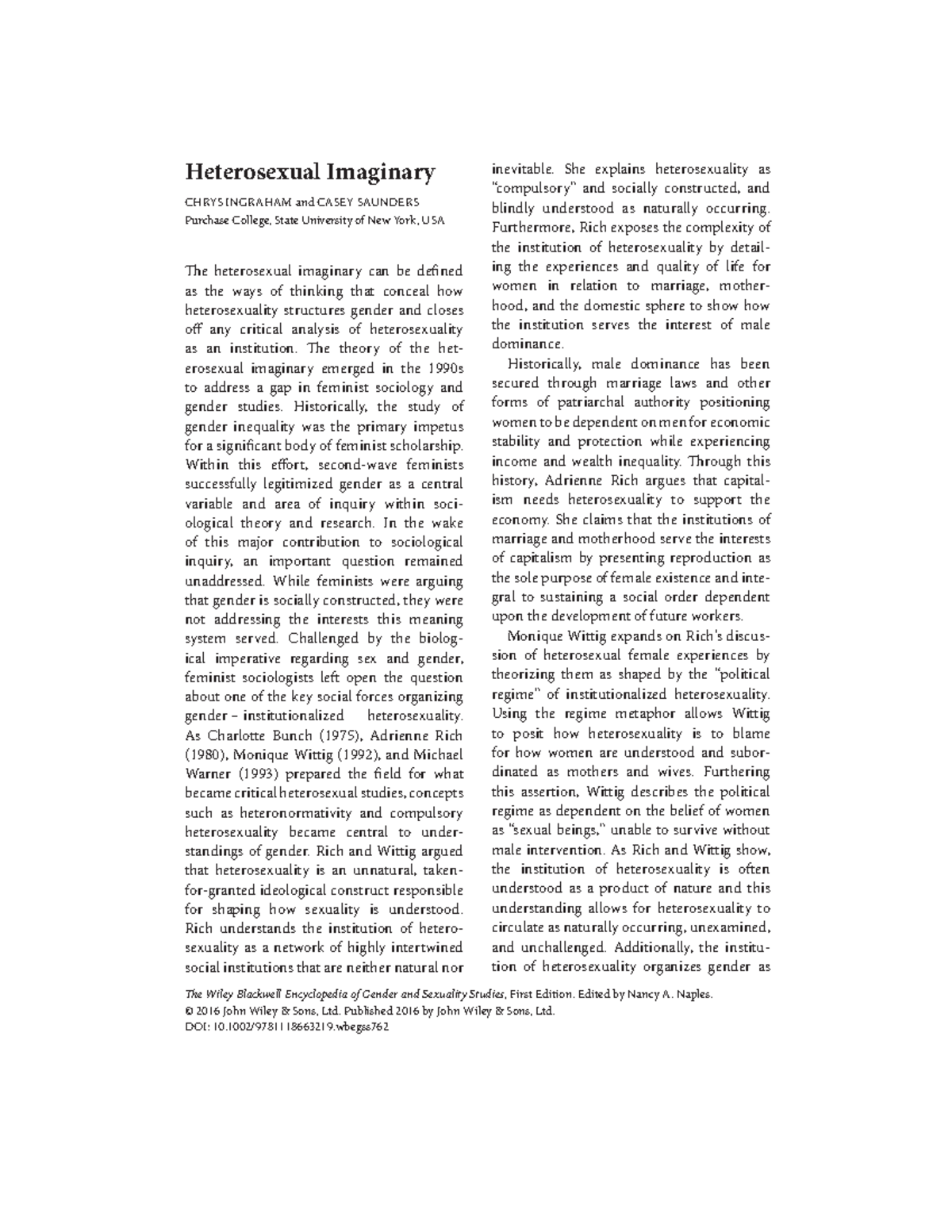 Heterosexual Imaginary - The theory of the het- erosexual imaginary ...