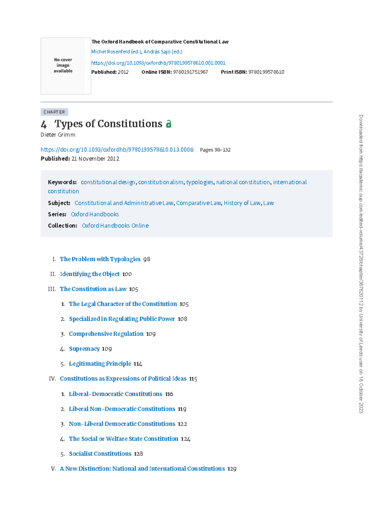 Types of Constitutions - The Oxford Handbook of Comparative ...