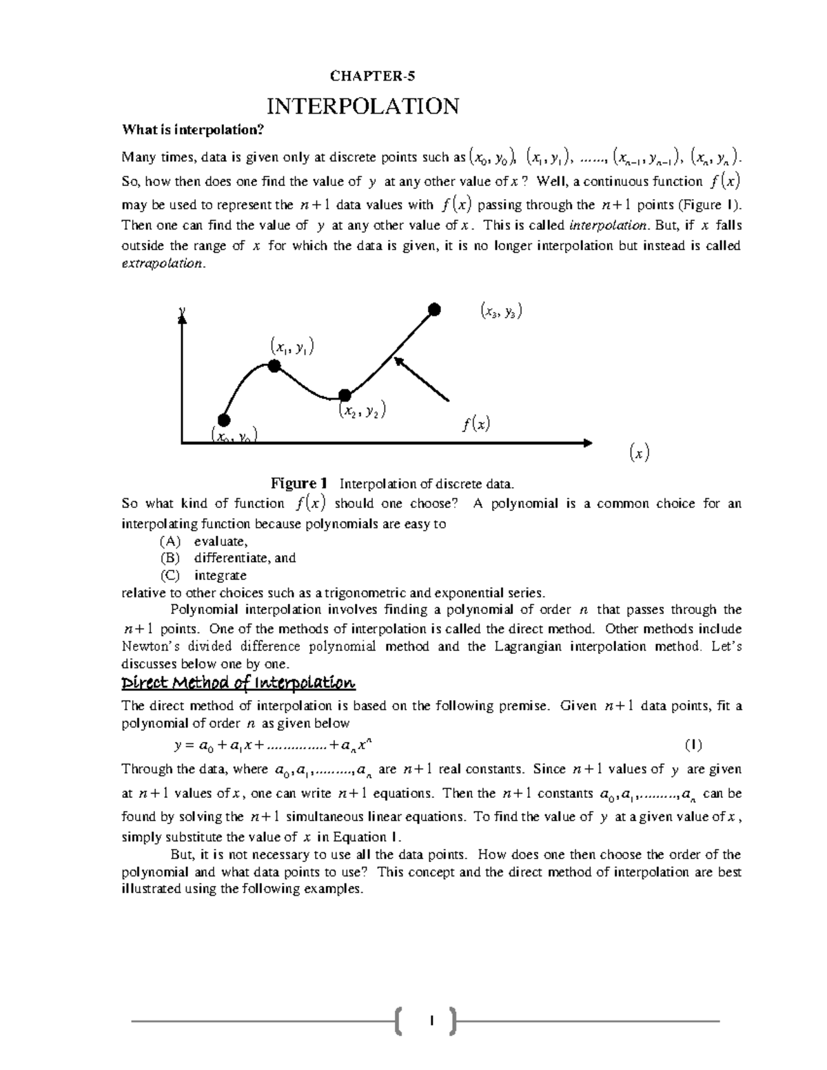 Interpolation CH-5 - the material is used as teaching material for ...