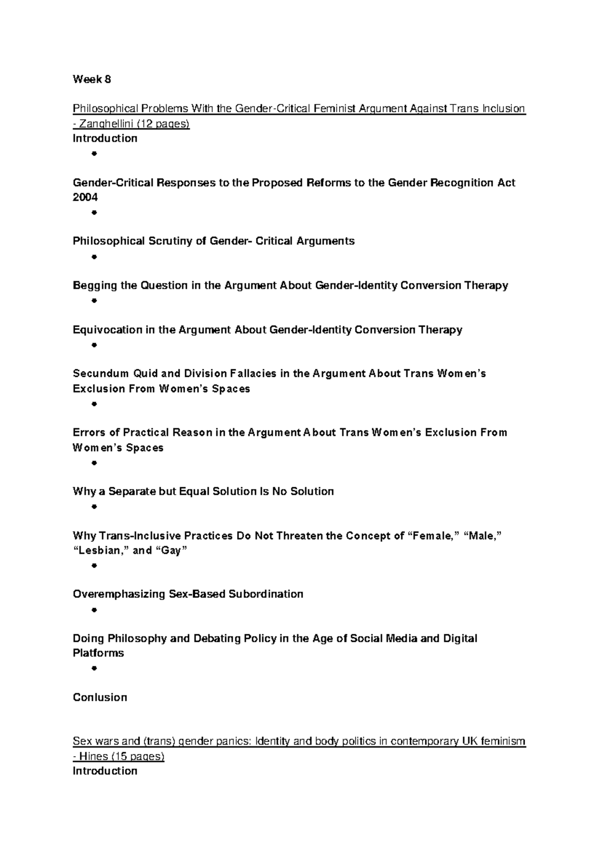 Week 8 - pols 3450 week 8 - Week 8 Philosophical Problems With the ...