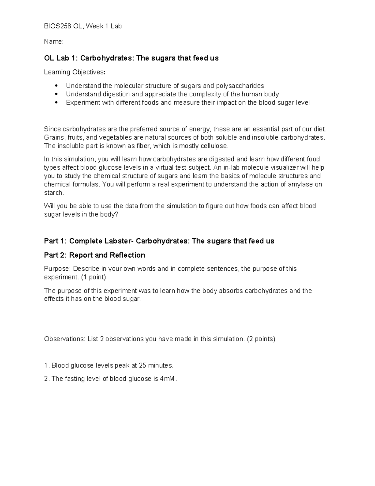 Abigail Kio - IV Lab Doc - Week 1 lab doc - BIOS256 OL, Week 1 Lab Name ...