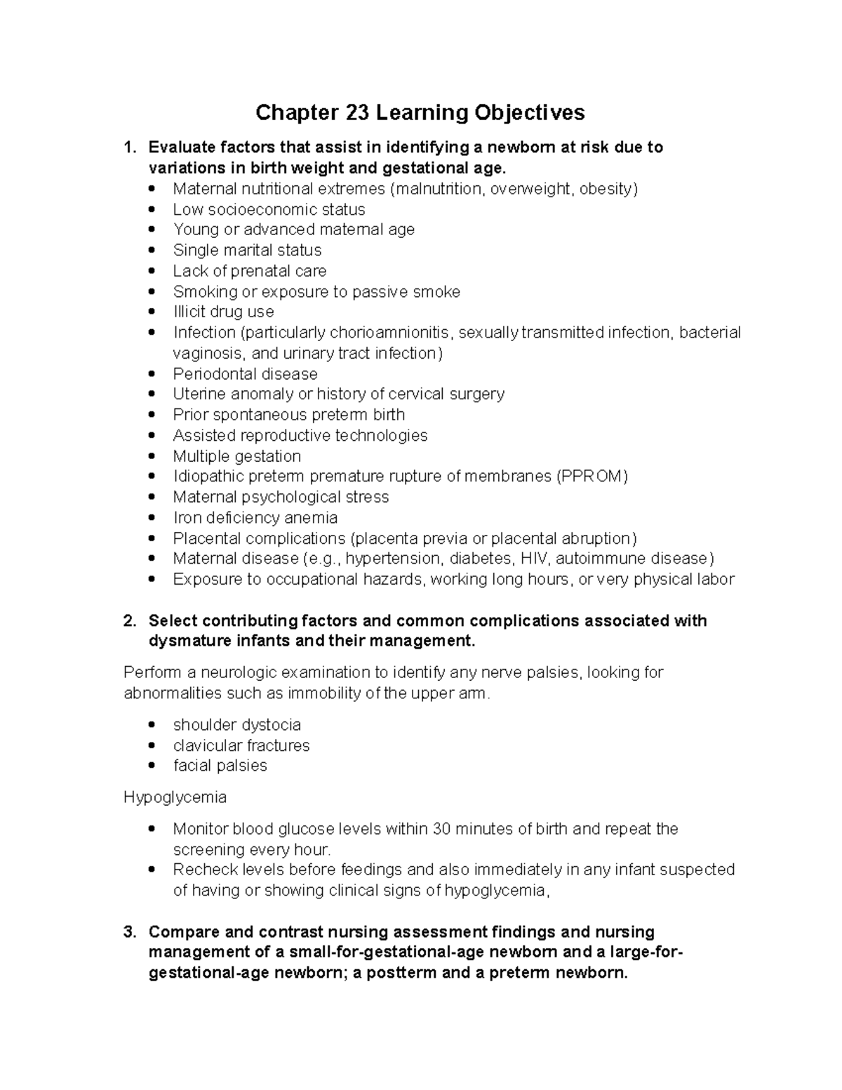 Chapter 23-24 learning outcomes - Chapter 23 Learning Objectives ...