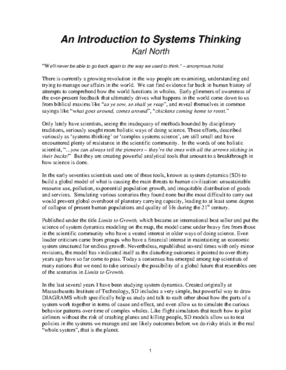 North, K. 2005 An Introductin to Systems Thinking - An Introduction to ...