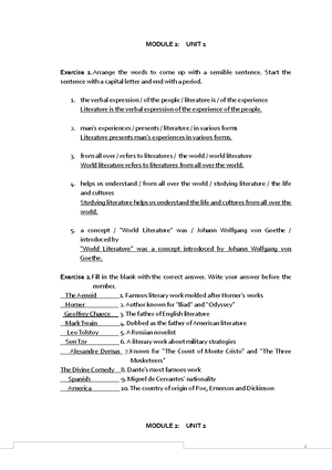 World Literature The Filipino is worth dying for - Module 4 : Unit 4 Exercise 1. Answer the ...