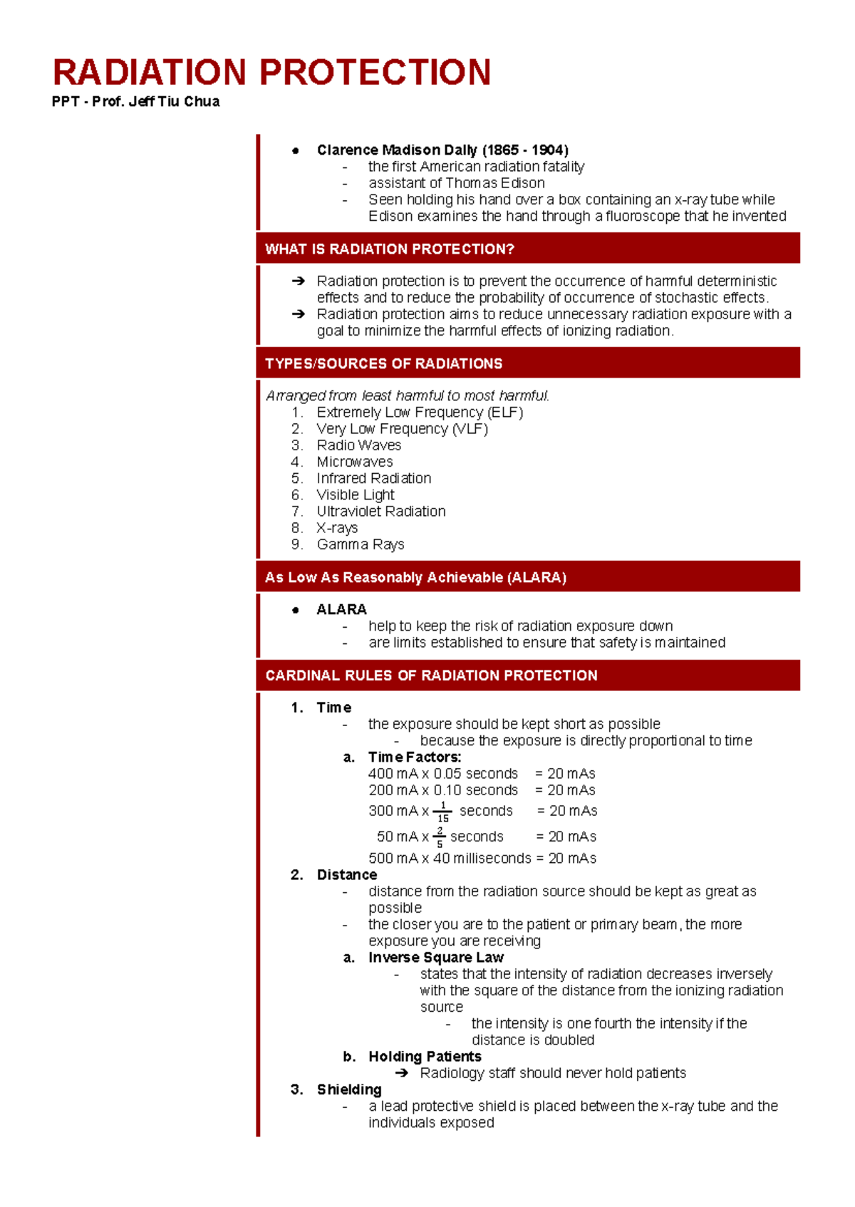 Radiation Protection - From a prof's PPT - RADIATION PROTECTION PPT ...
