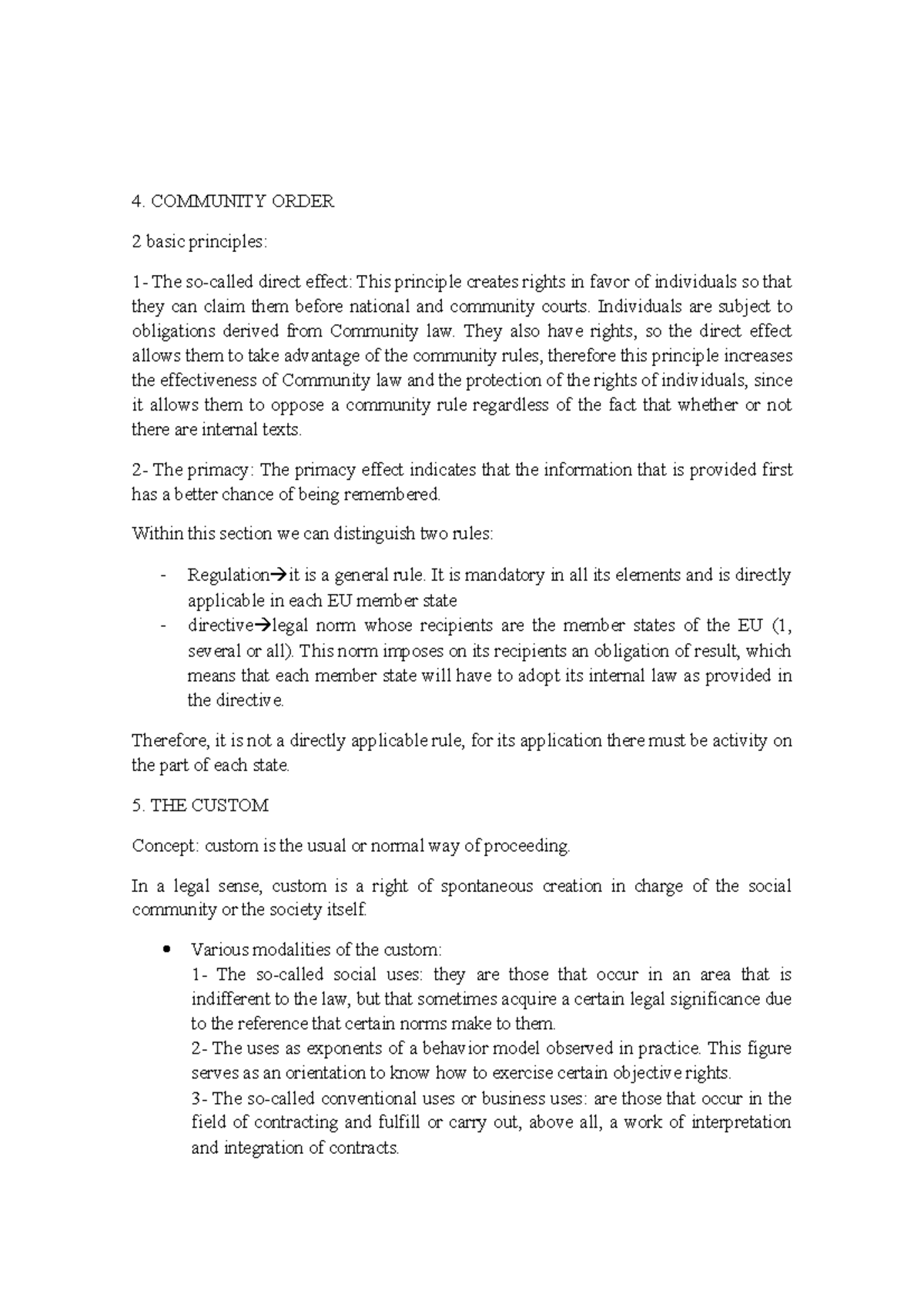 Lesson 3 Fundamental Rights - 4. COMMUNITY ORDER 2 basic principles: 1 ...