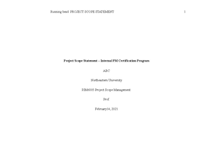 SMP Assignment - Internal PM Certification Program Project Scope ...