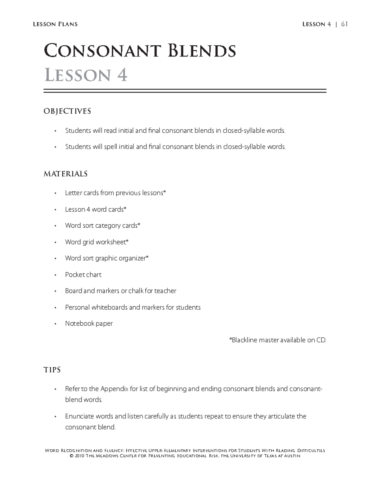 Consonant Blends LP - Very helpful especially in student - Lesson Plans ...