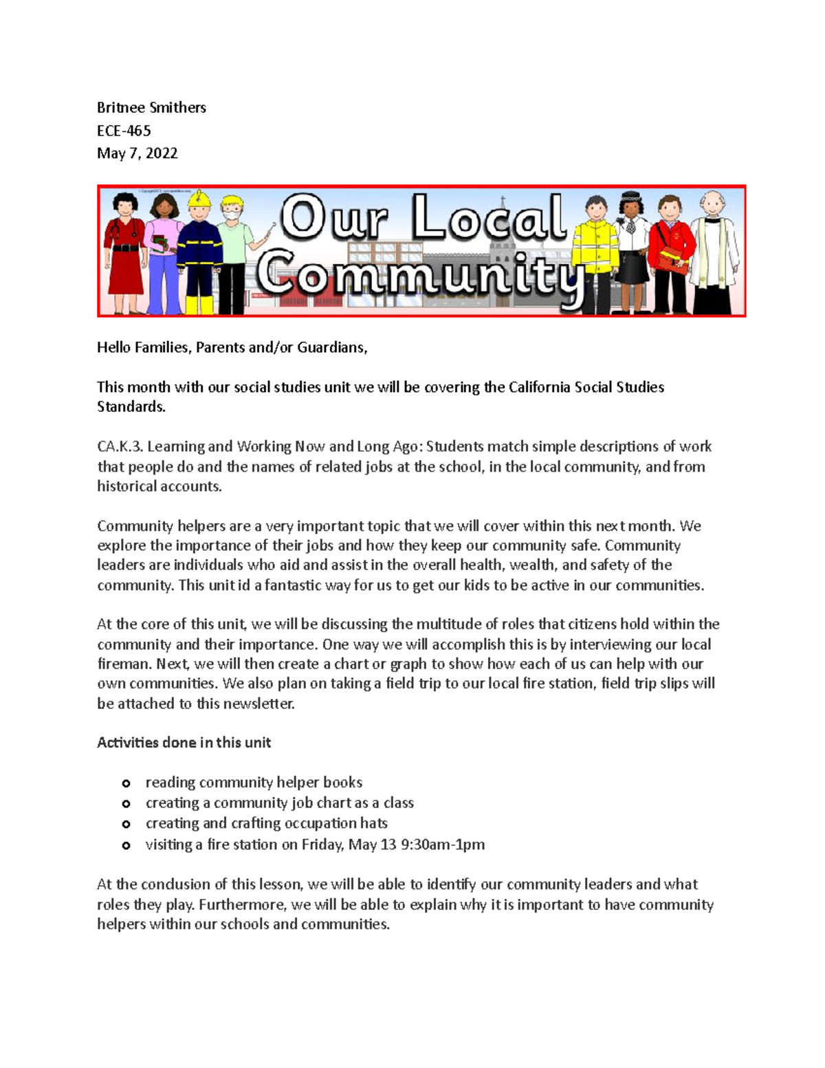 465-newsletter - class newsletter - Britnee Smithers ECE- May 7, 2022 ...