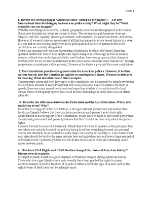 Week 2 American history/government Assignment - (1) What was President ...