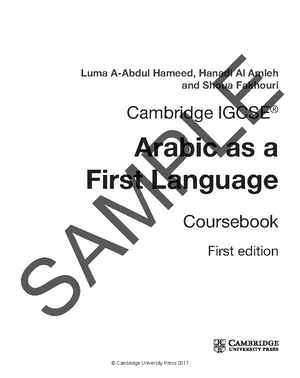 Cambridge igcse arabic as a first language workbook - 978-1-316-63618-3 ...