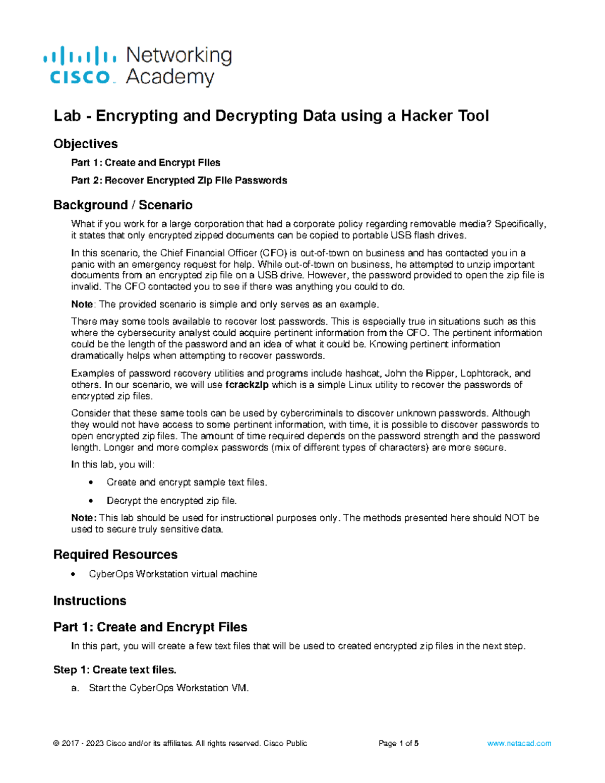 21 - Tarea - Objectives Part 1 : Create and Encrypt Files Part 2 ...
