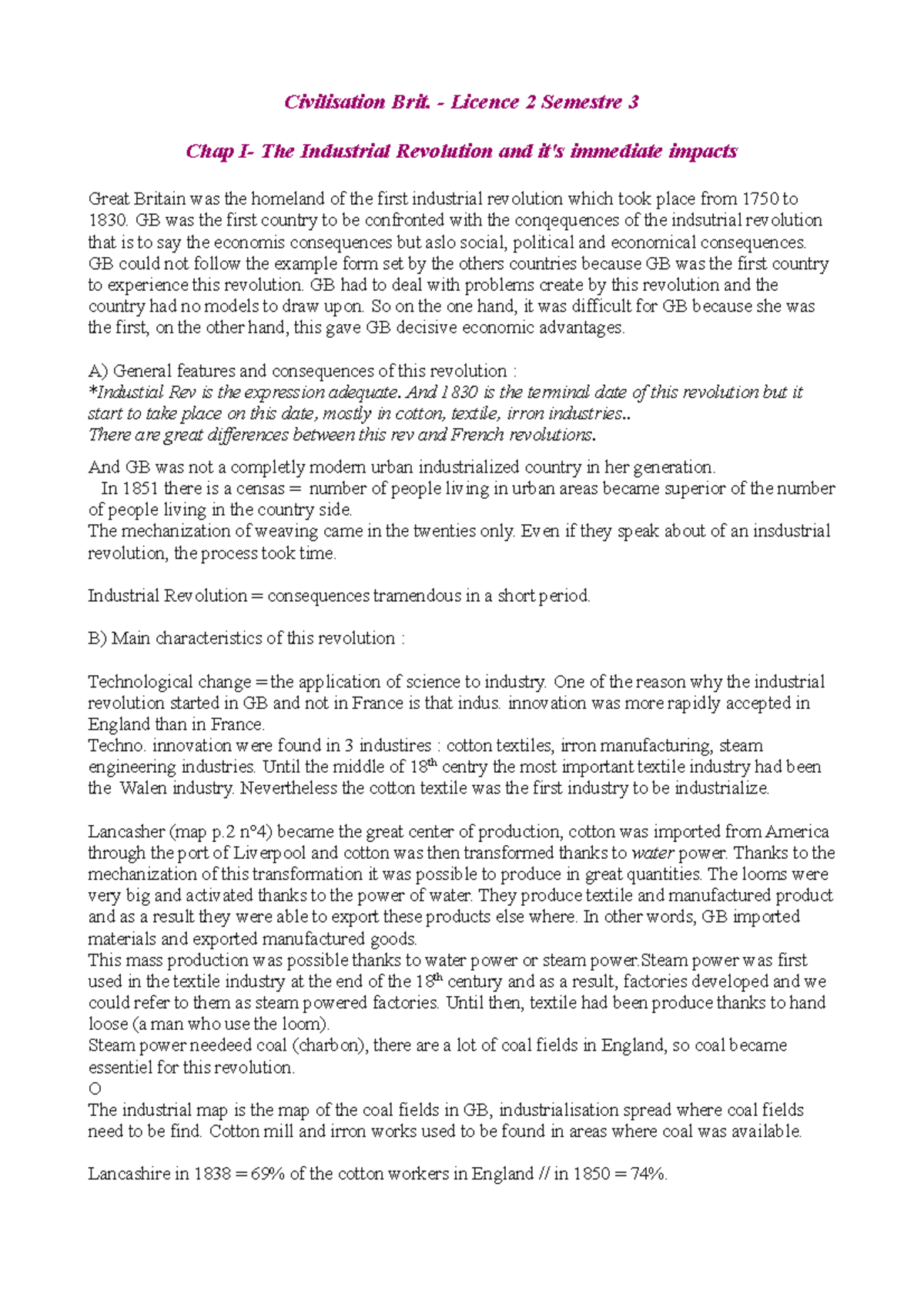 Civilisation Anglophone L2 LLCE - Civilisation Brit. - Licence 2 ...
