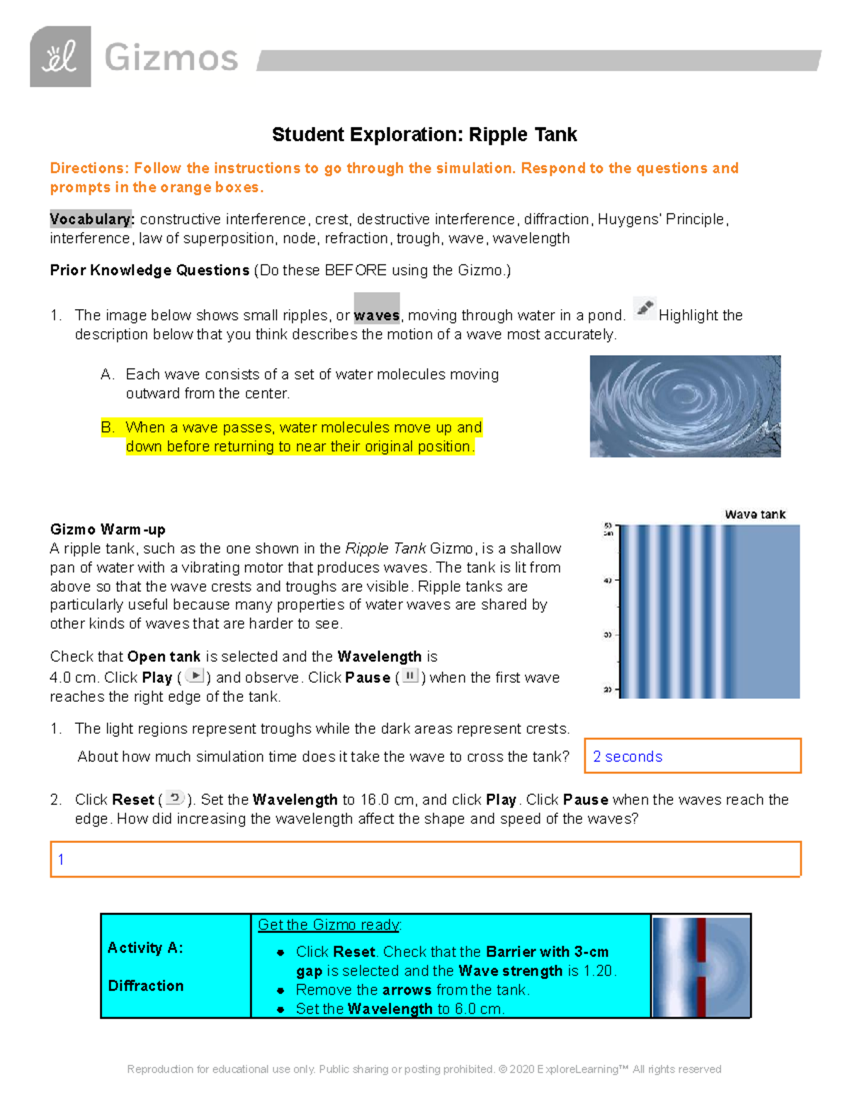 Kevin Osborne - Ripple Tank Gizmo - Student Exploration: Ripple Tank ...