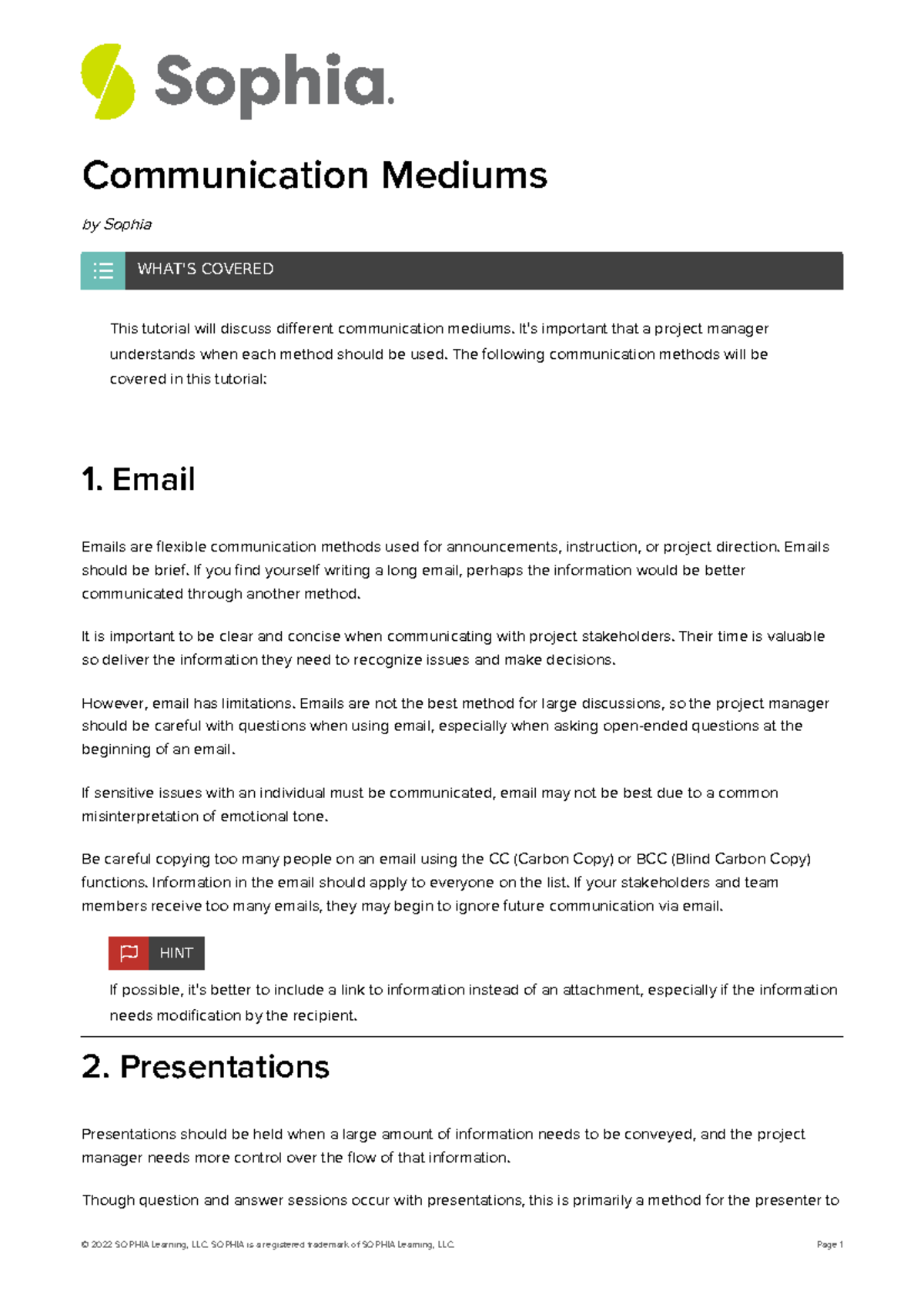 Communication-mediums-4 - Communication Mediums by Sophia This tutorial ...