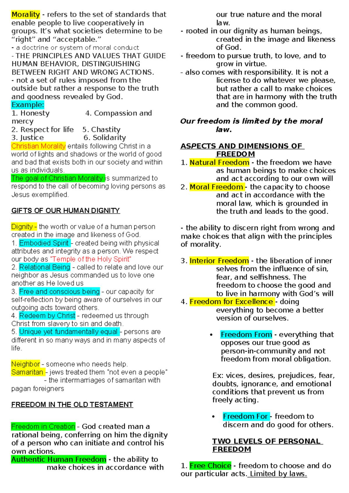 Rel Ed 3 - CLE - Morality - refers to the set of standards that enable ...