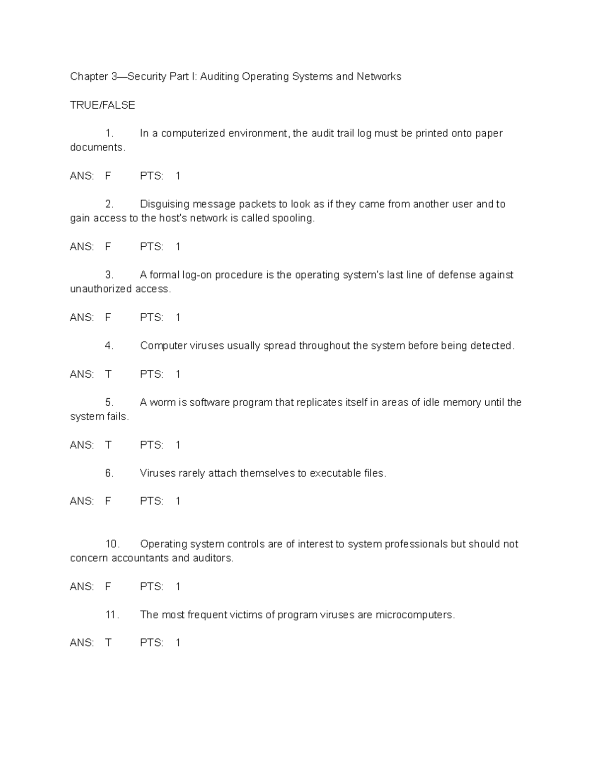 Chapter 3—Security Part I- Auditing Operating Systems and Networks - Chapter 3—Security Part I ...