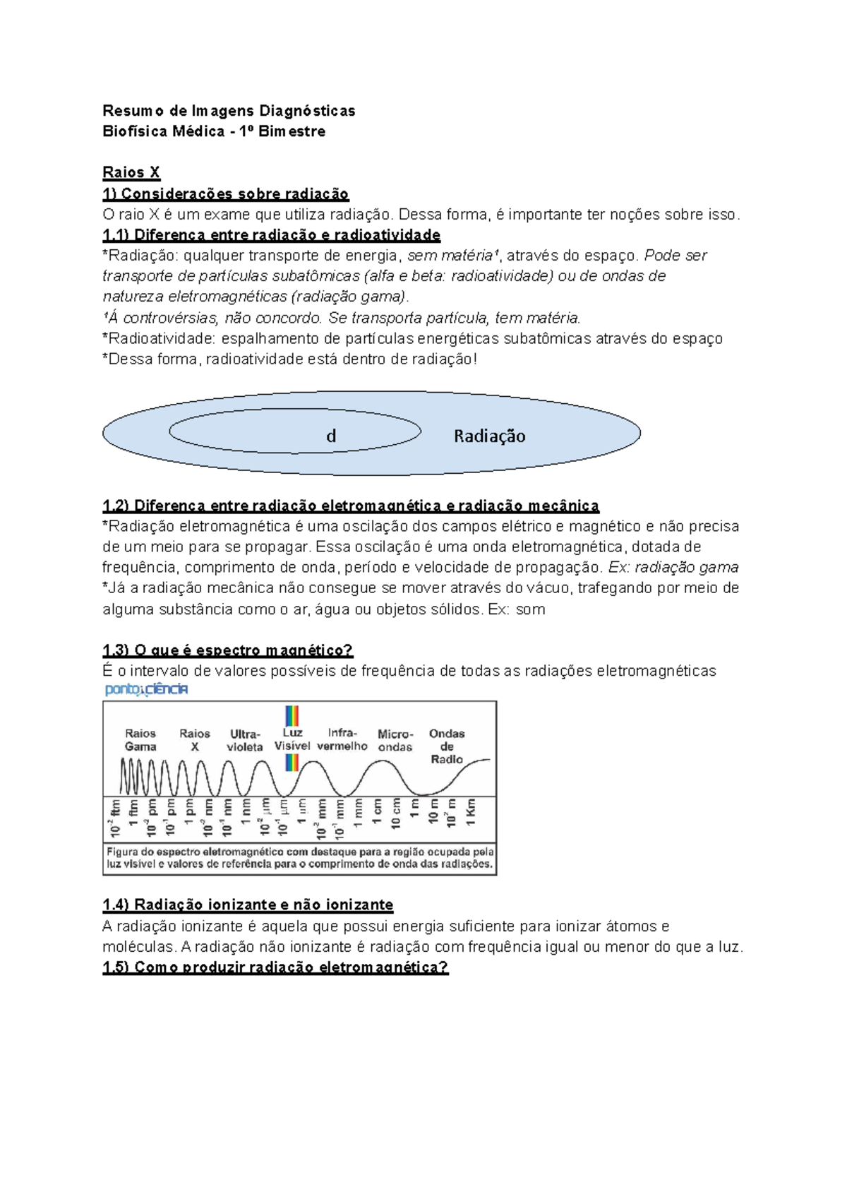 Biofísica - Imagens Diagnósticas - d Radiação Resumo de Imagens ...