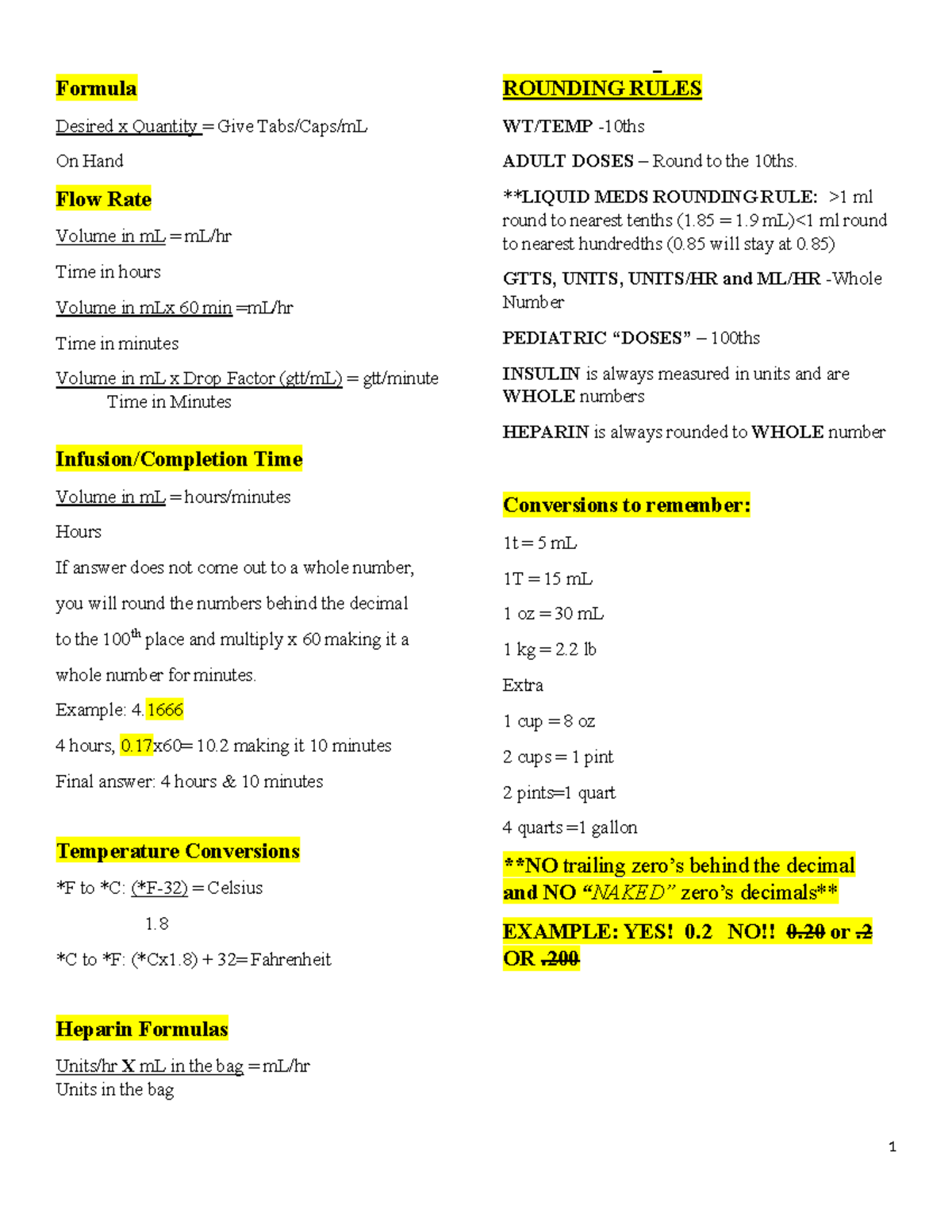 Unit 3 Drug Calculations rev 5-2024 2 - Formula Desired x Quantity ...