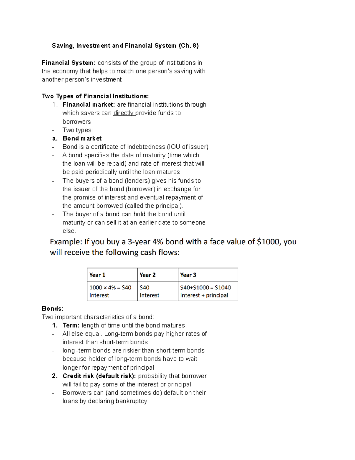 Chapter 8 Saving, Investment, and the Financial System - Saving ...