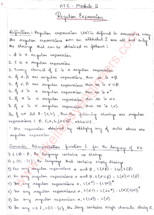 Atc module 1 - Finite automata and formal languages - Studocu