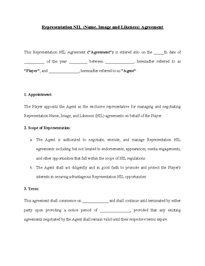 NIL Agreement - mmm - NIL (Name, Image and Likeness) Representation ...